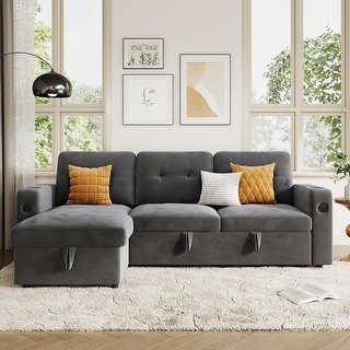 84" Sleeper Sofa Bed, Modular Sectional Cloud Couch with Reversible Storage Model - Bed Bath ...